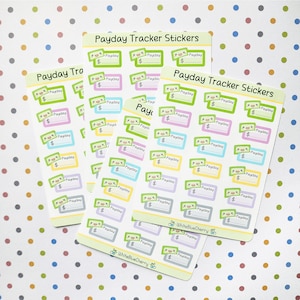 Payday Tracker Sticker Sheet Planner Sticker Paycheck Budget Planner ...