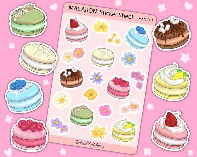 Macaron Sticker Sheet Sticker Pack French Macarons Sticker Snack ...