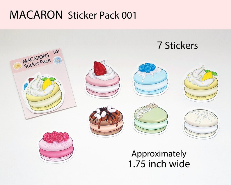 Macaron Sticker Sheet Sticker Pack French Macarons - Etsy