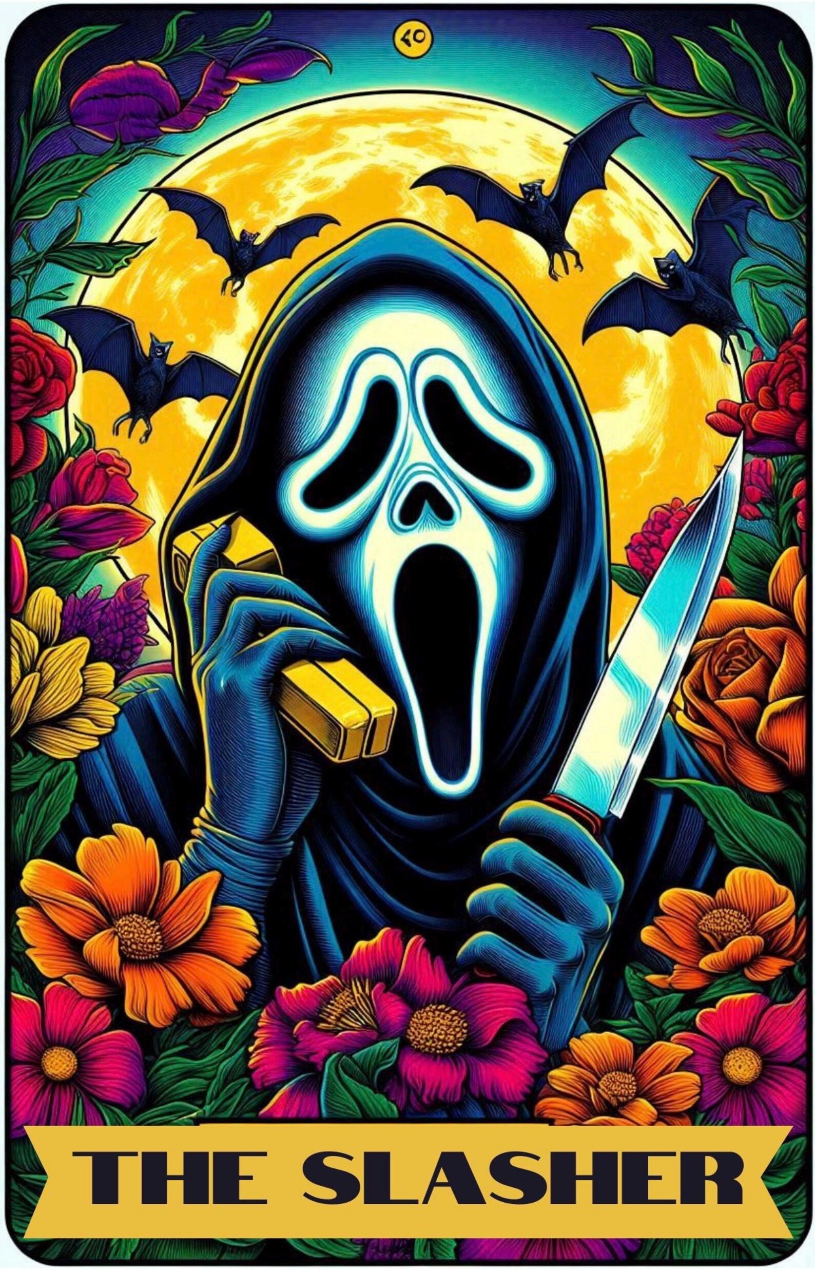 The Slasher Ghost Face Tarot Card White Polyester T-shirt - Etsy