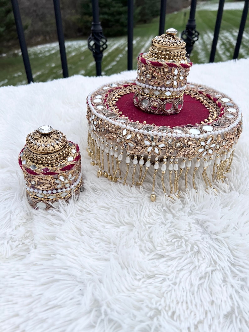 RED Sequin Wedding Ring Plate, Engagement/nikkah Ring Tray,engagement ...