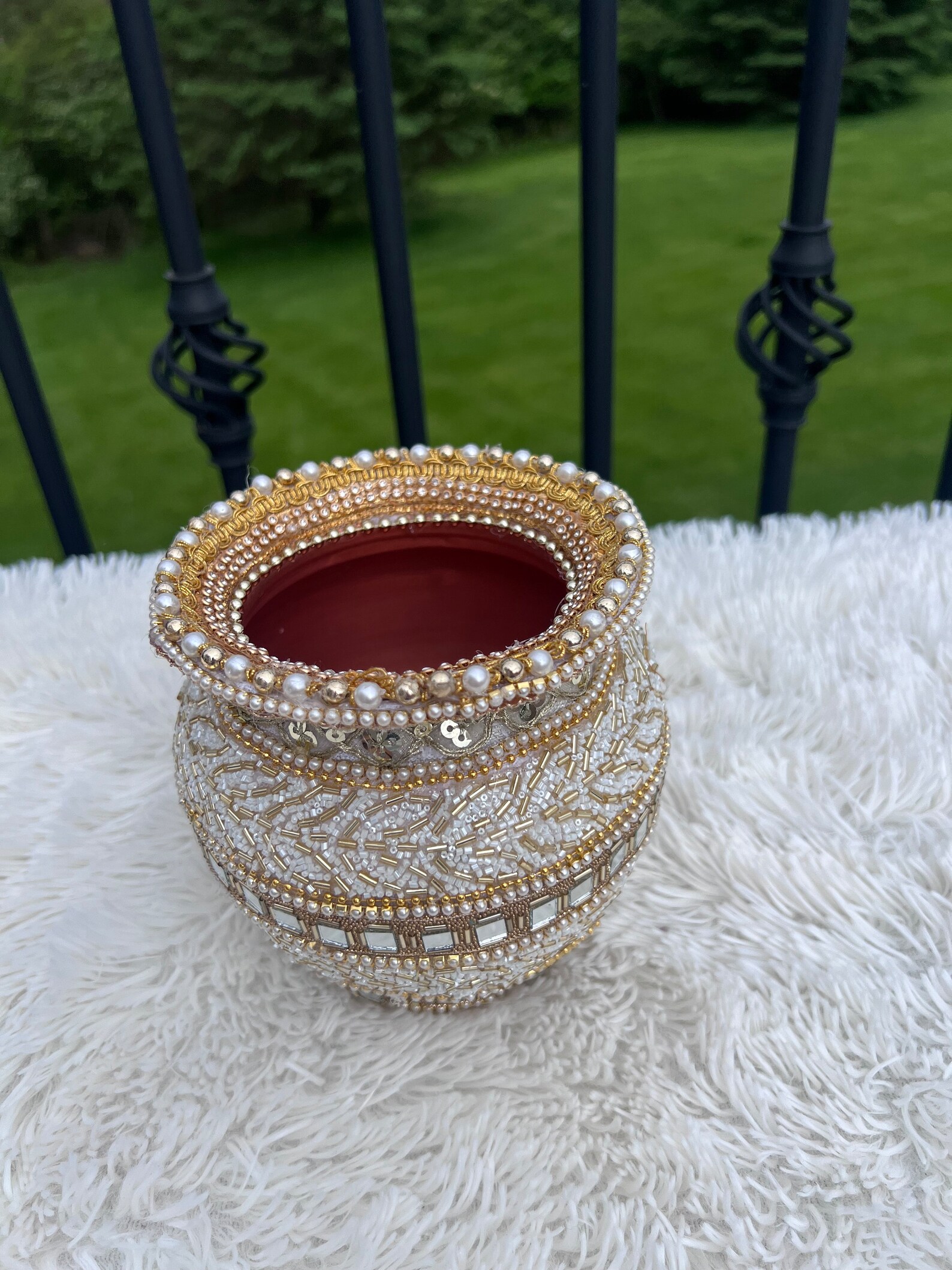 Decorative Large Kalash, Decorative Mirror Matki, Gold Matki, Puja ...