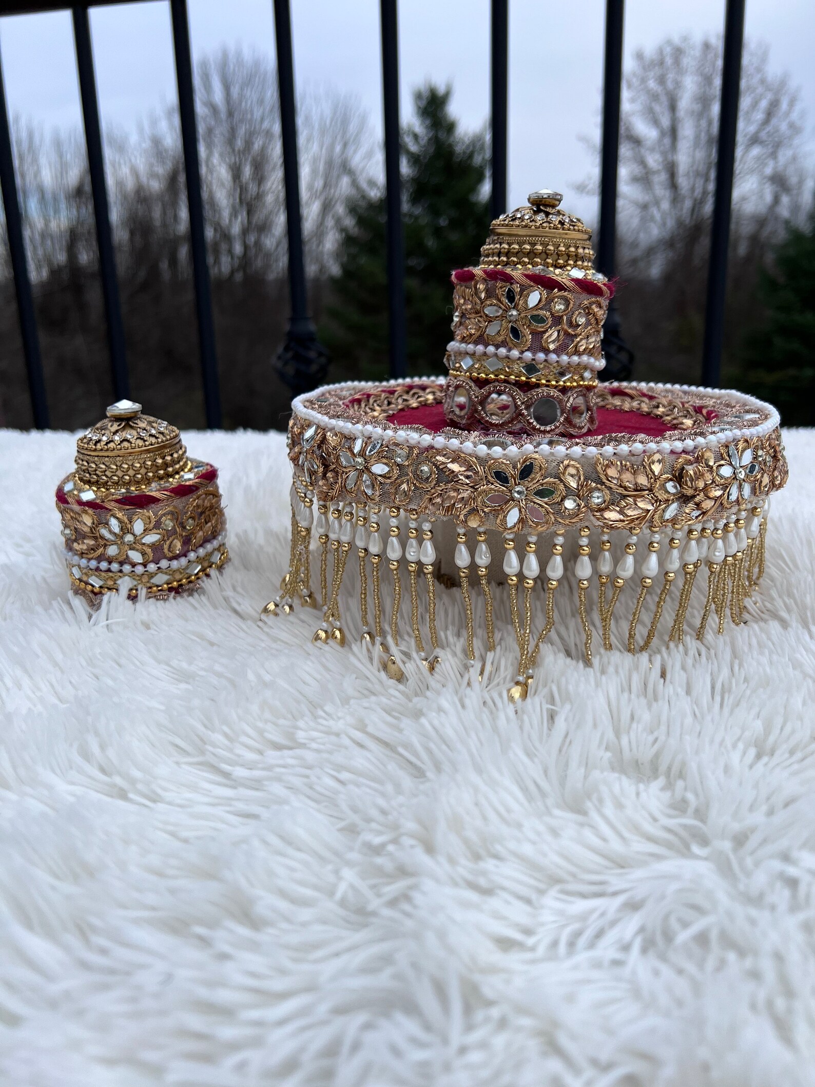 RED Sequin Wedding Ring Plate, Engagement/nikkah Ring Tray,engagement ...