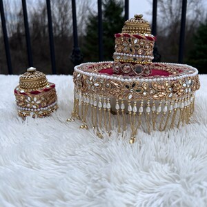 RED Sequin Wedding Ring Plate, Engagement/nikkah Ring Tray,engagement ...