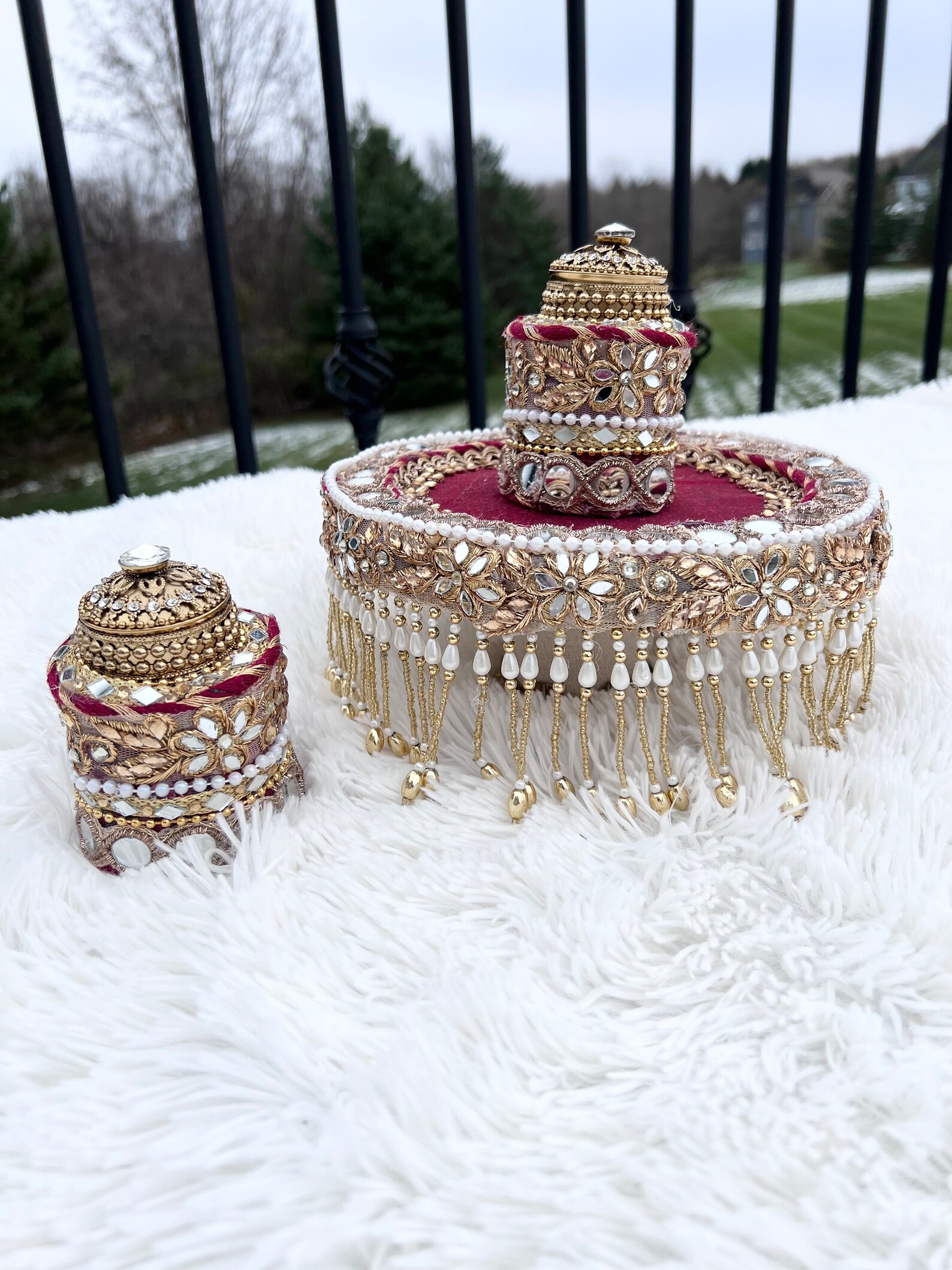 RED Sequin Wedding Ring Plate, Engagement/nikkah Ring Tray,engagement ...