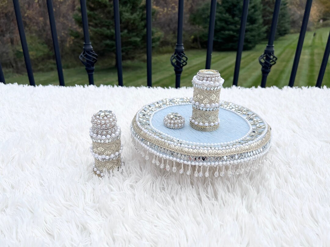 Baby Blue Wedding Ring Plate, Engagement/nikkah Ring Tray, Engagement ...