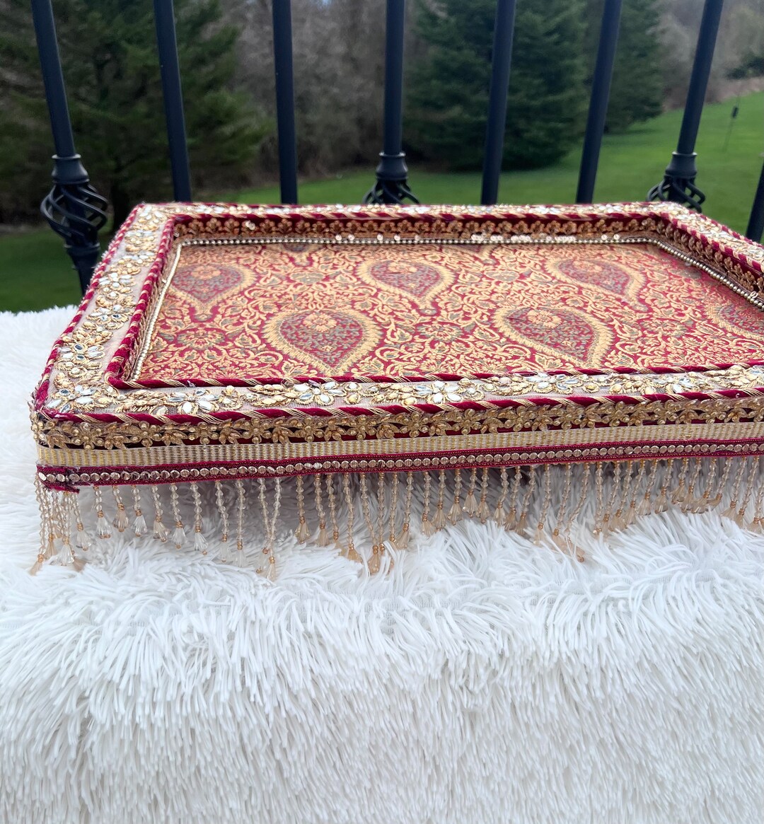 Brocade Wedding Tray, Henna Cones Tray, Indian Wedding Tray, Nikkah ...