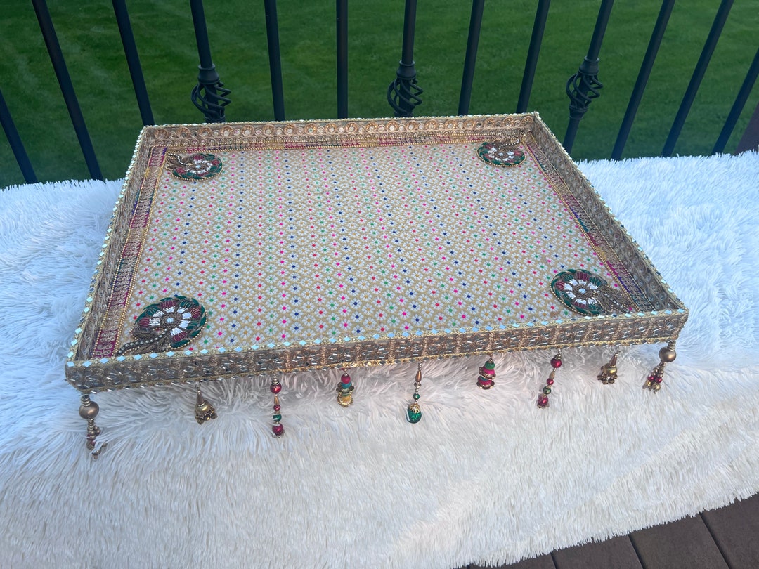 Large Wedding Tray, Henna Cones Tray, Indian Wedding Tray, Nikkah Thaal ...