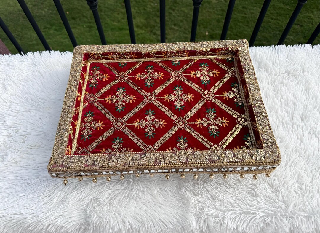 RED Indian Wedding Tray, Henna Cones Tray, Indian Wedding Decor, Mehndi ...