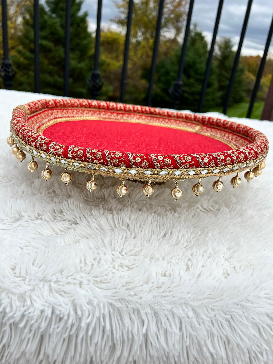 RED Wedding Tray, Henna Cones Tray, Indian Wedding Decor, Haldi Plate ...