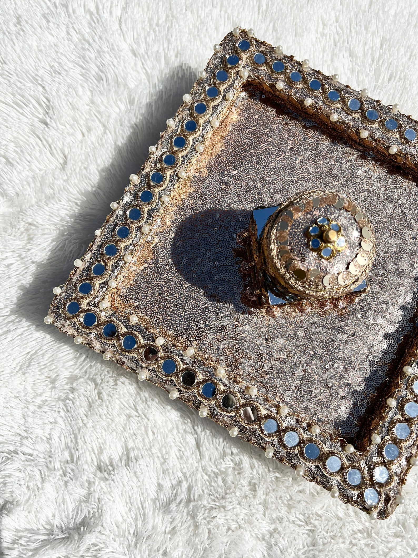 Sequin Wedding Ring Plate, Engagement/nikkah Ring Tray, Engagement ...
