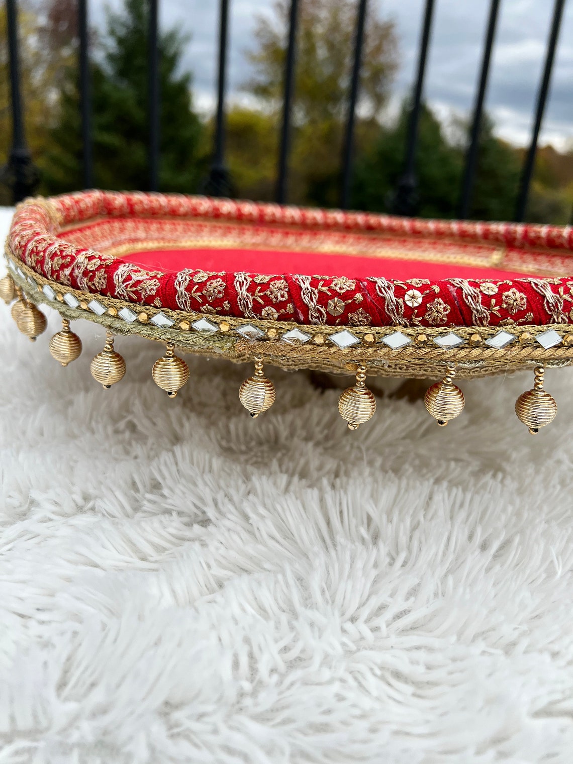 RED Wedding Tray, Henna Cones Tray, Indian Wedding Decor, Haldi Plate ...