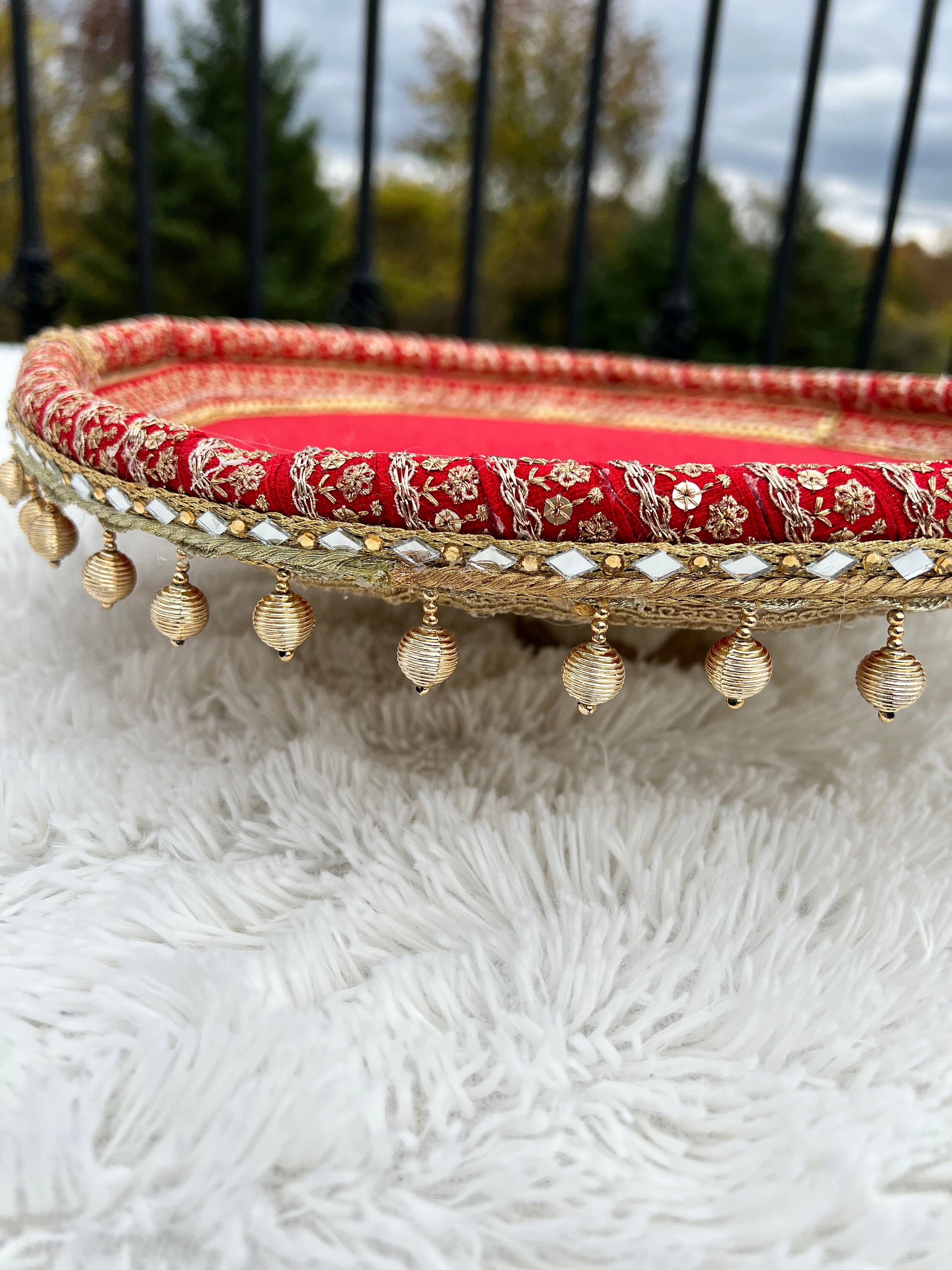 RED Wedding Tray, Henna Cones Tray, Indian Wedding Decor, Haldi Plate ...