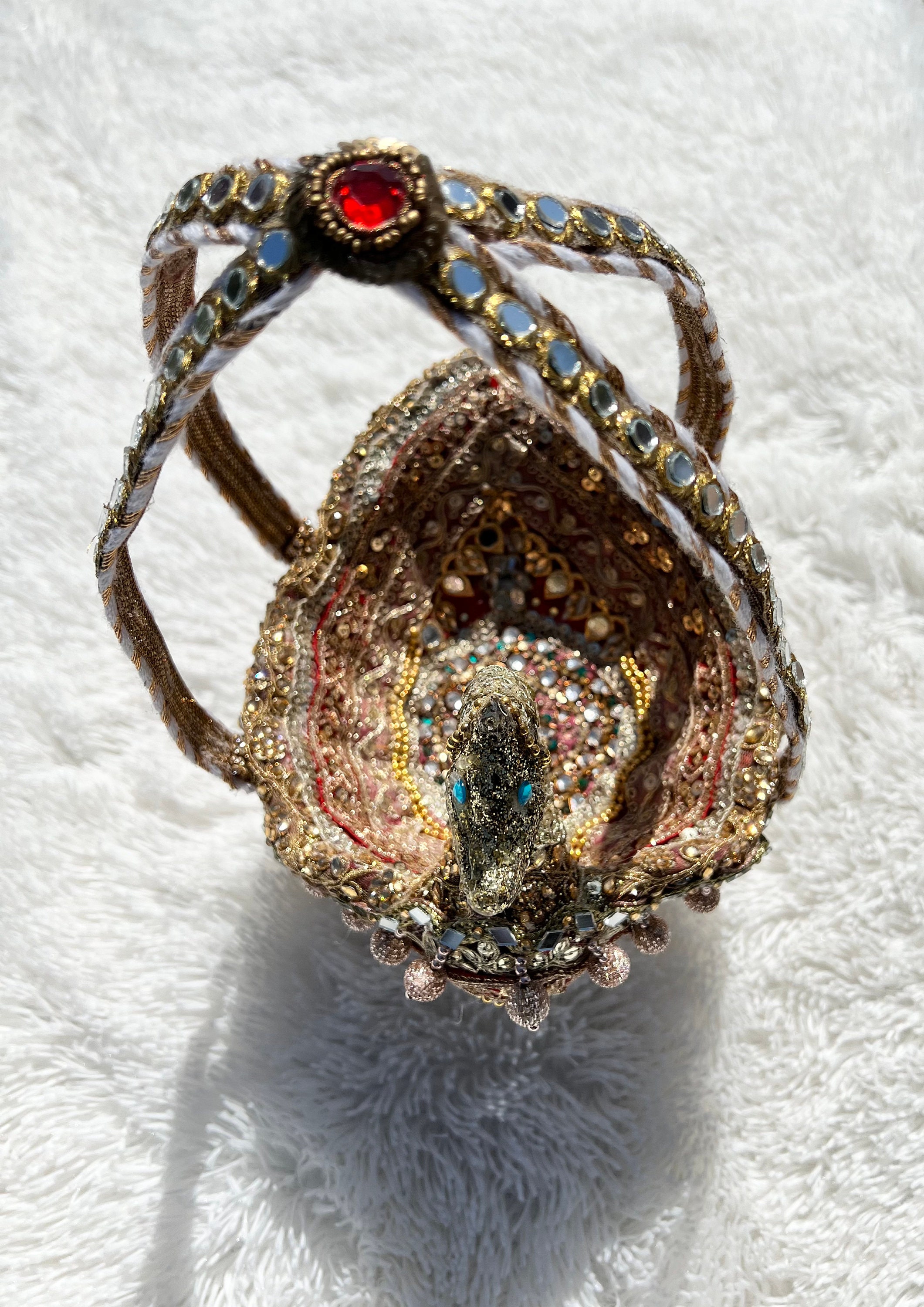 Zardozi Swan Basket, Fancy Indian Wedding Basket, Flower Girl Basket ...