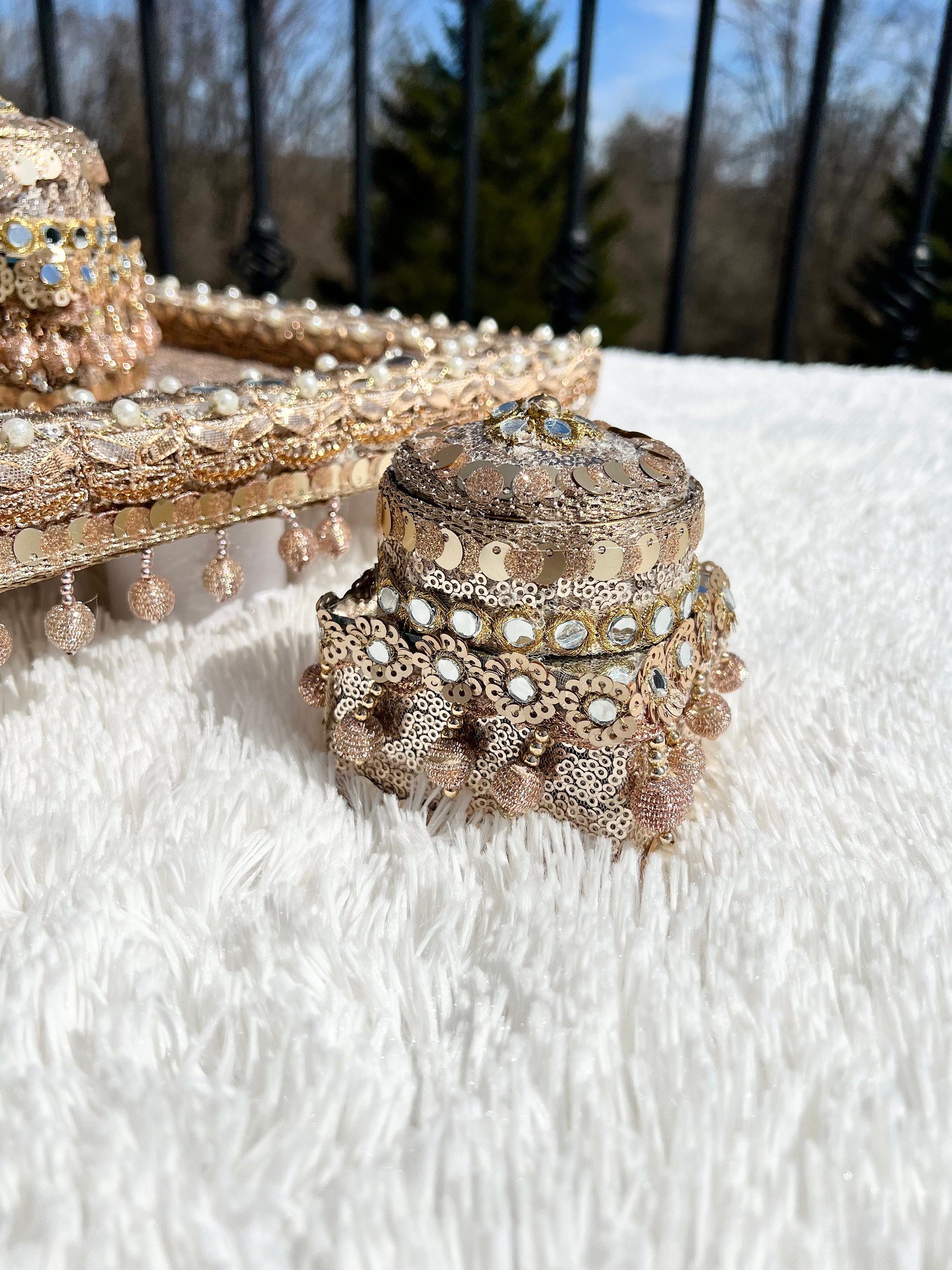 Sequin Wedding Ring Plate, Engagement/nikkah Ring Tray, Engagement ...