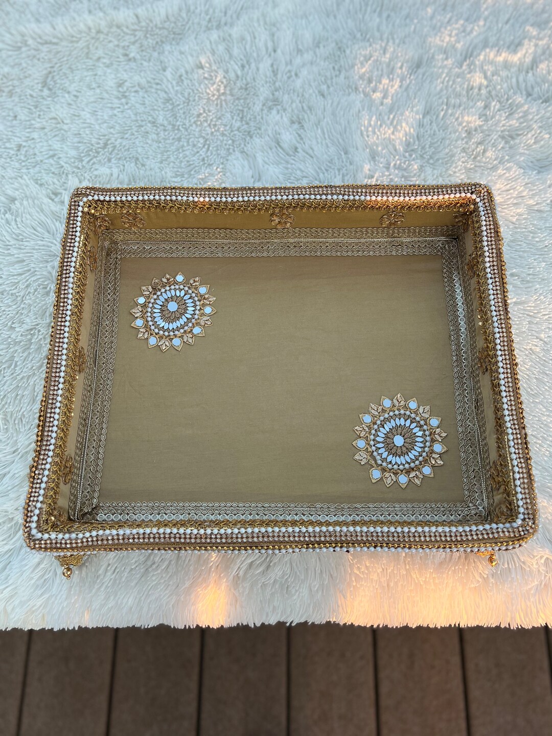 Golden Tassel Wedding Tray, Nikkah Thaal, Henna Cones, Indian Wedding ...