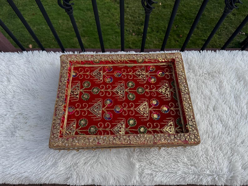 RED Indian Wedding Tray, Henna Cones Tray, Indian Wedding Decor, Mehndi ...