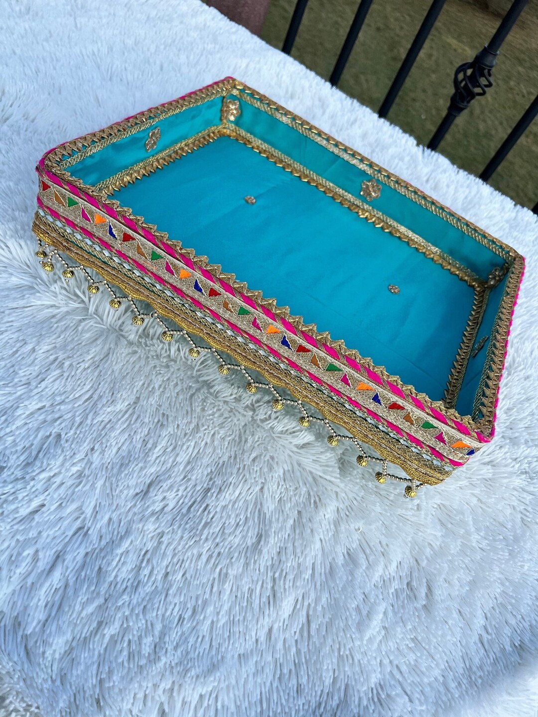 Gota Patti Wedding Tray, Henna Cones Tray, Indian Wedding Decor, Mehndi ...