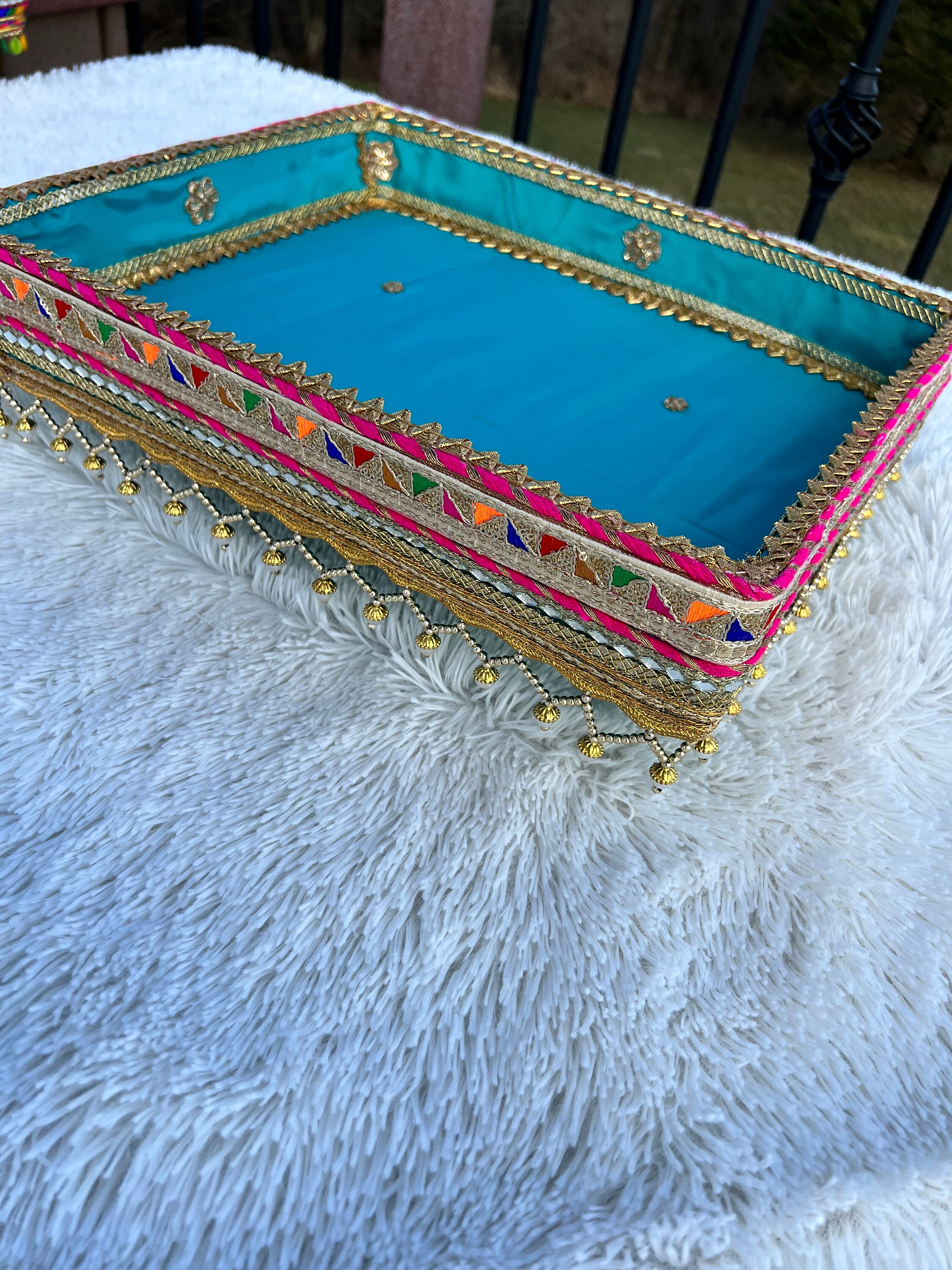 Gota Patti Wedding Tray, Henna Cones Tray, Indian Wedding Decor, Mehndi ...