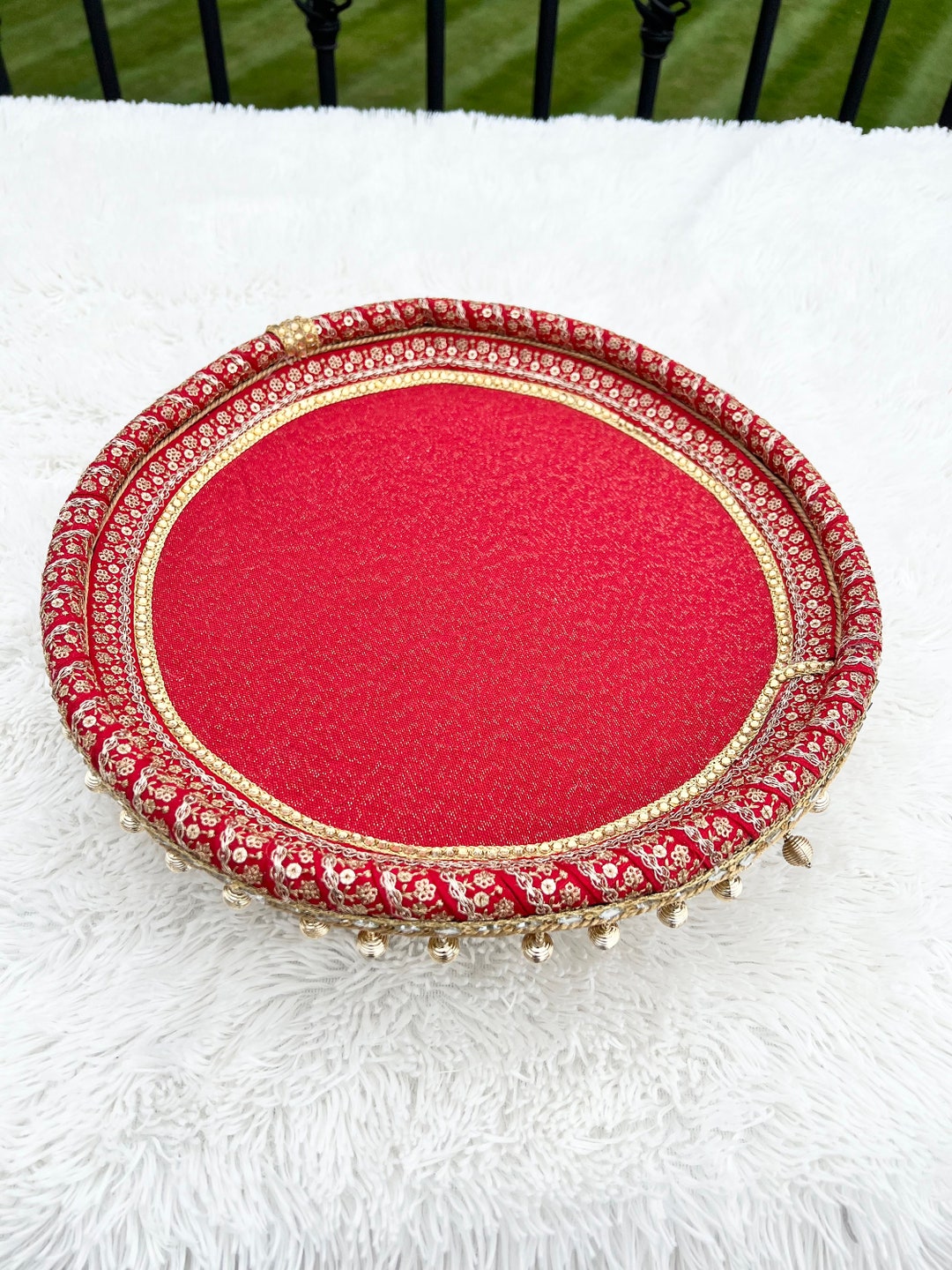 RED Wedding Tray, Henna Cones Tray, Indian Wedding Decor, Haldi Plate ...