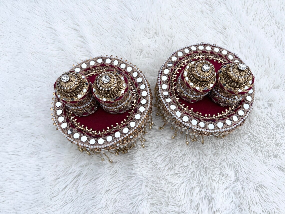 RED Sequin Wedding Ring Plate, Engagement/nikkah Ring Tray,engagement ...