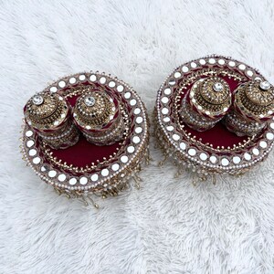 RED Sequin Wedding Ring Plate, Engagement/nikkah Ring Tray,engagement ...