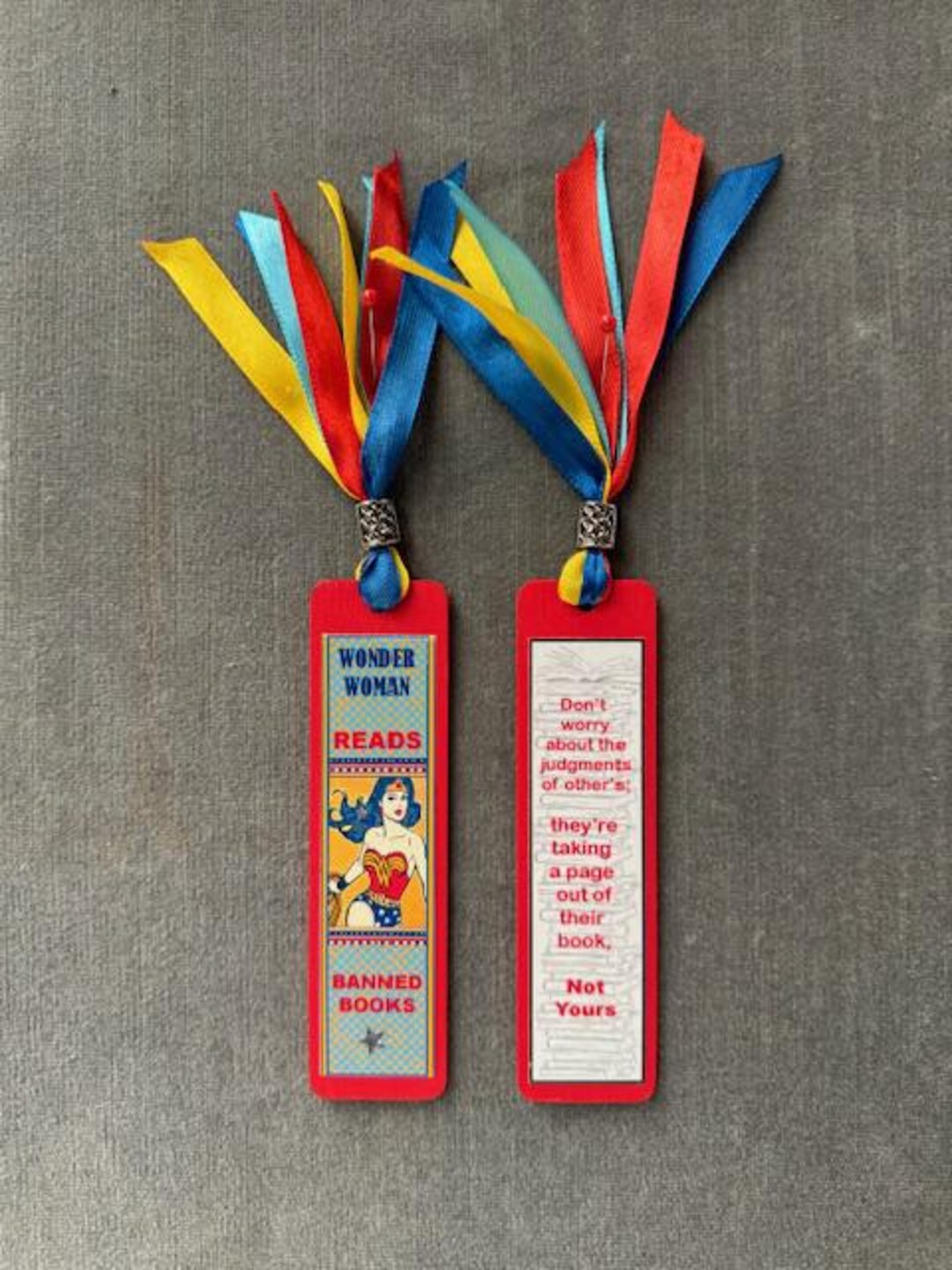 NEW! Bookmark Two-sided Wonder Woman Reads Banned Books Book Lover Book ...