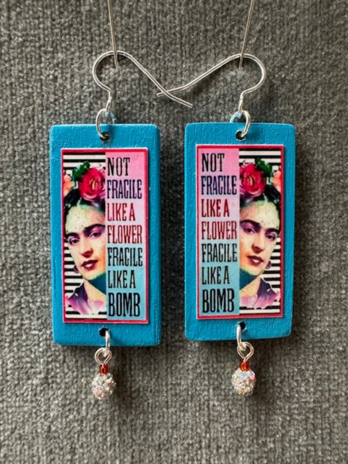 Frida Kahlo not Fragile Like a Flower, Fragile Like a Bomb Light Blue ...