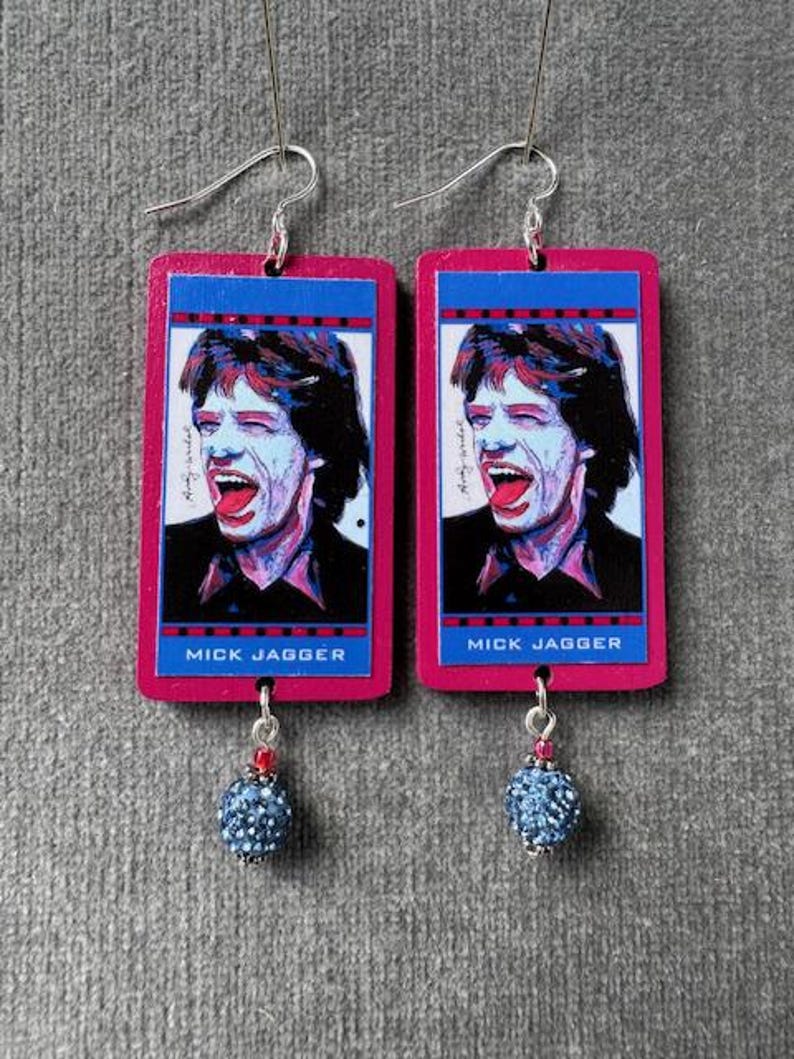 NEW! Mick Jagger Earrings Music Icon Rolling Stones Rock and Roll - Etsy