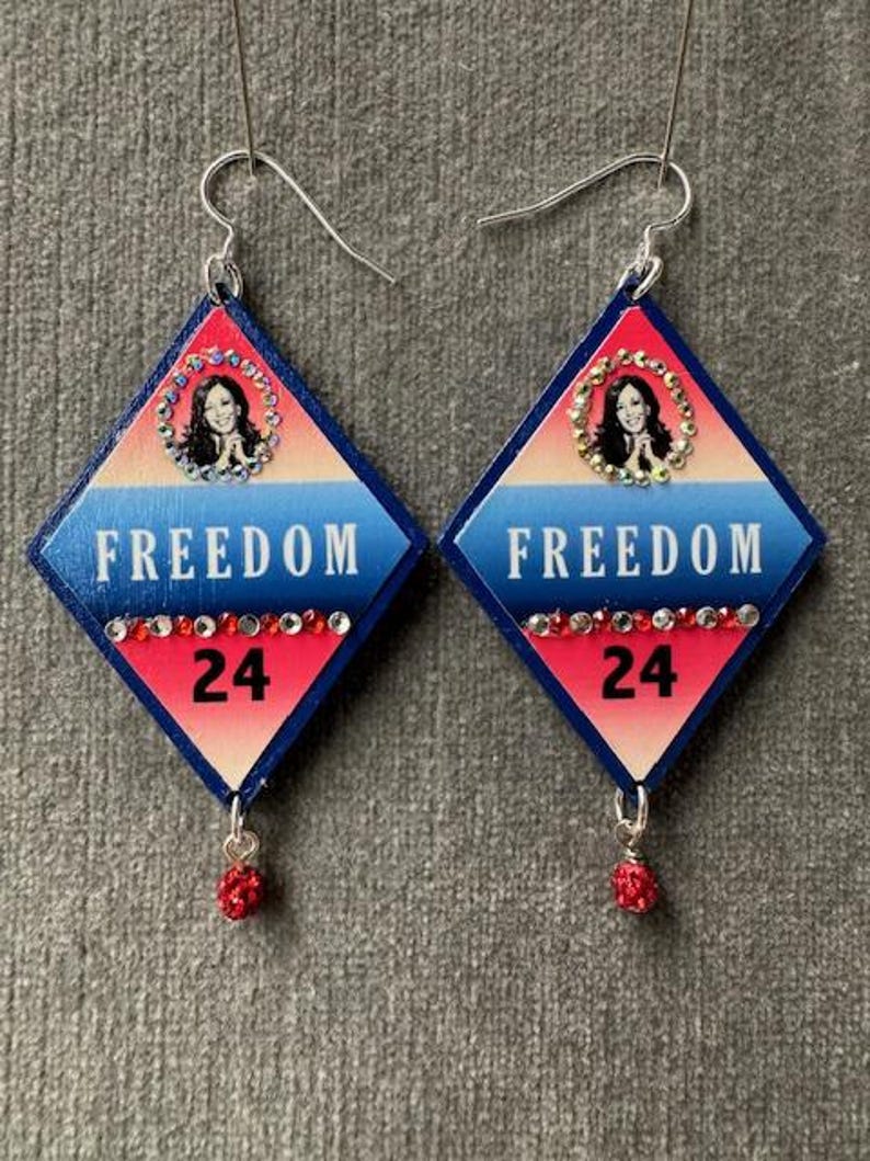 Kamala Harris Limited Edition Bling Freedom '24 Boho Dangle Earrings - Etsy