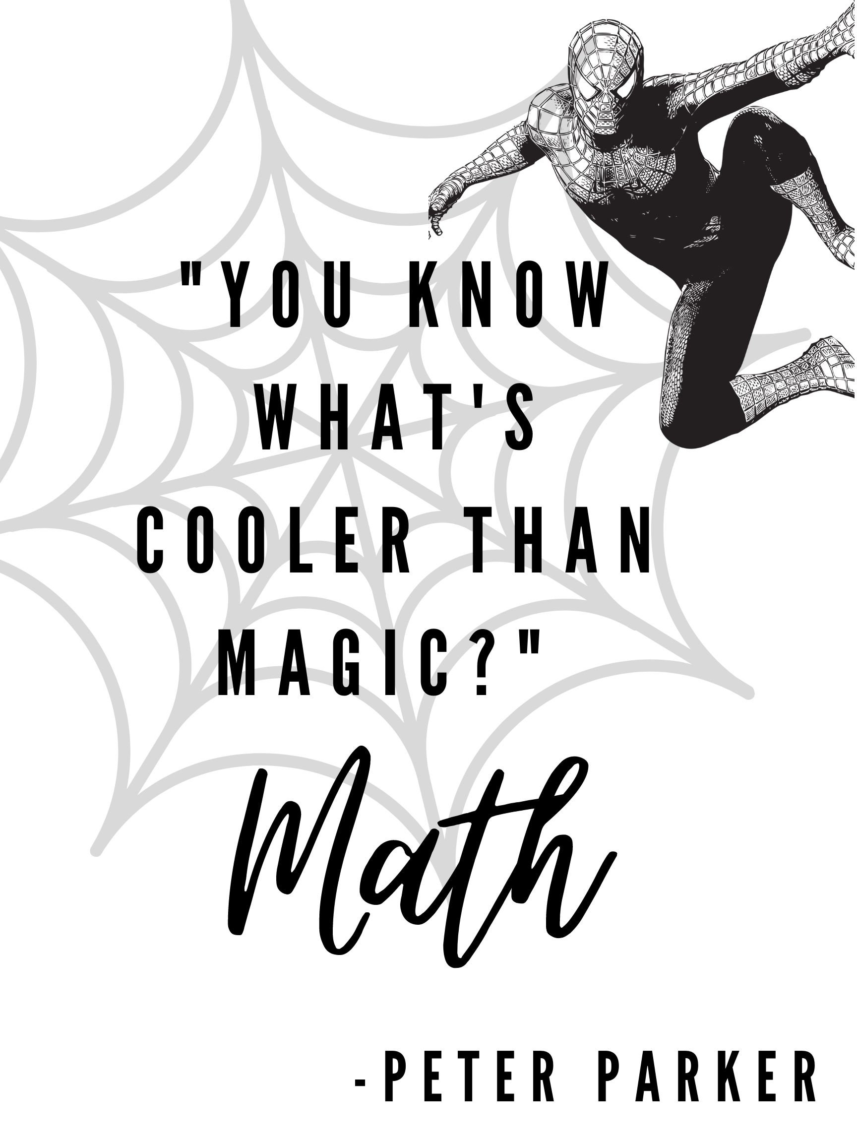 Spiderman Math Quote - Etsy