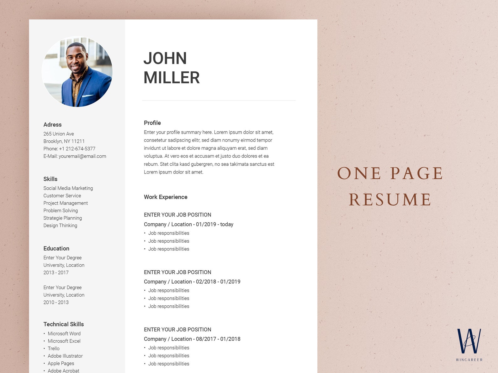 Resume Template Word & Pages, Resume With Cover Letter, CV Template ...