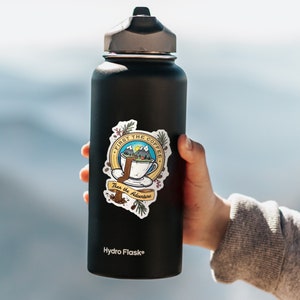 First the Coffee, Then the Adventure Sticker - Etsy
