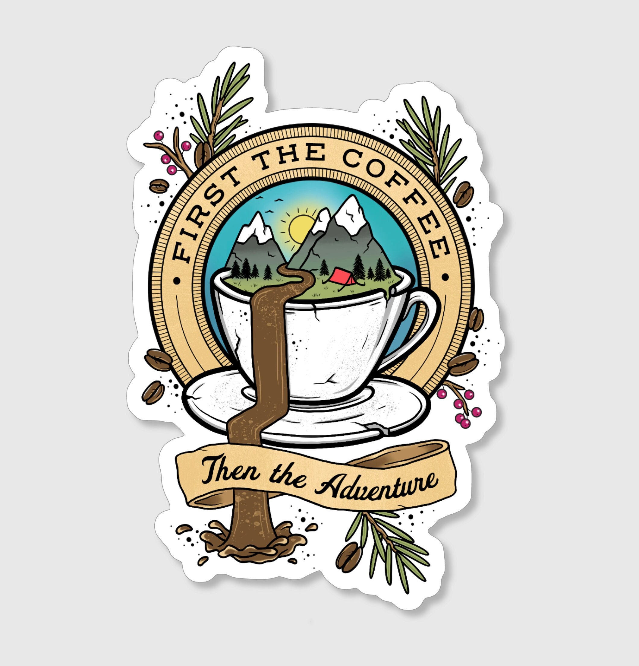 First the Coffee Then the Adventure. | Etsy