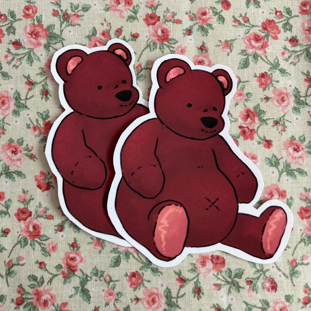 Teddy Bear Sticker - Matte Vinyl - Etsy