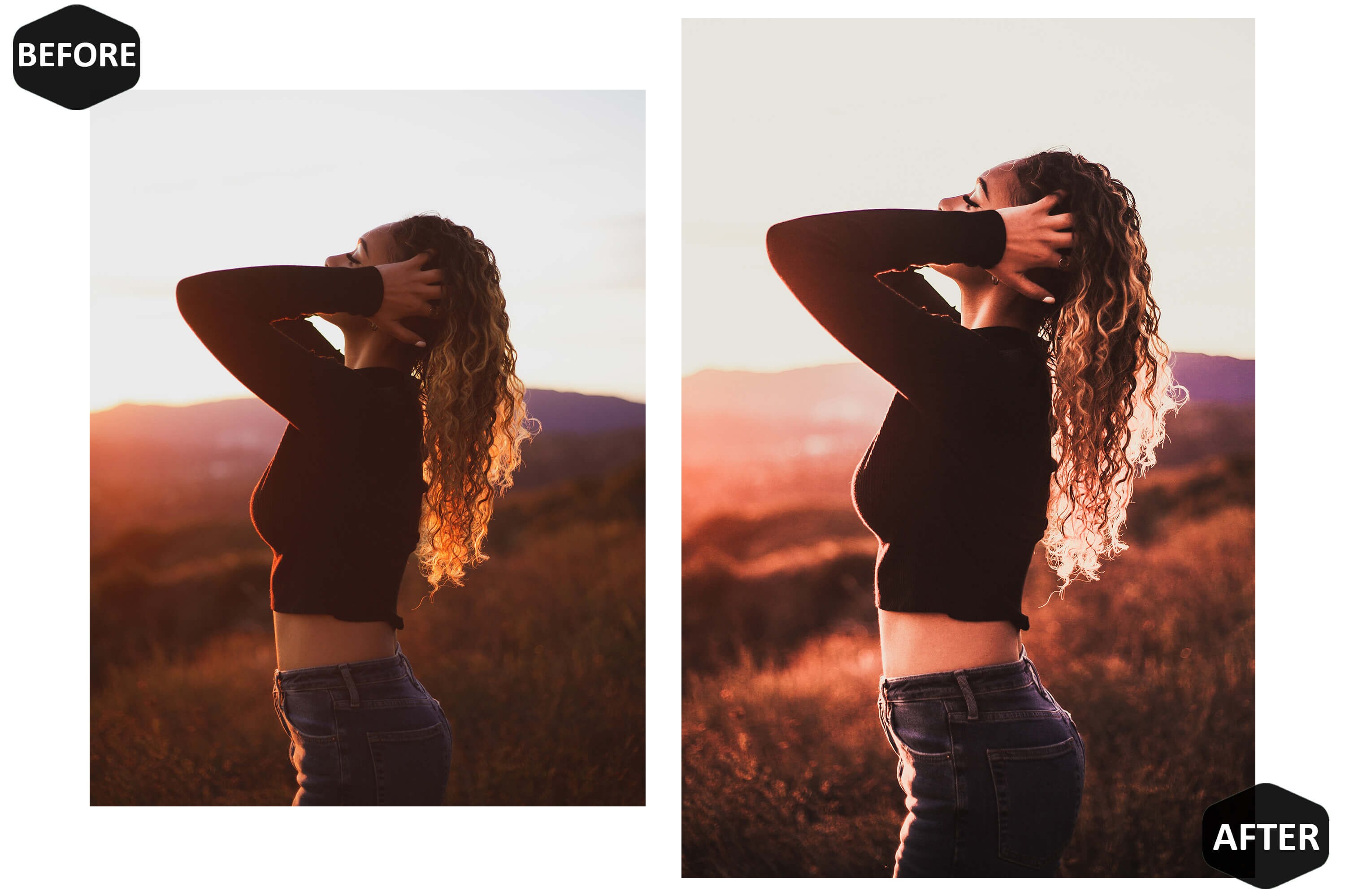 10 Photoshop Actions, Golden Hour Ps Action, Sunset ACR Preset ...