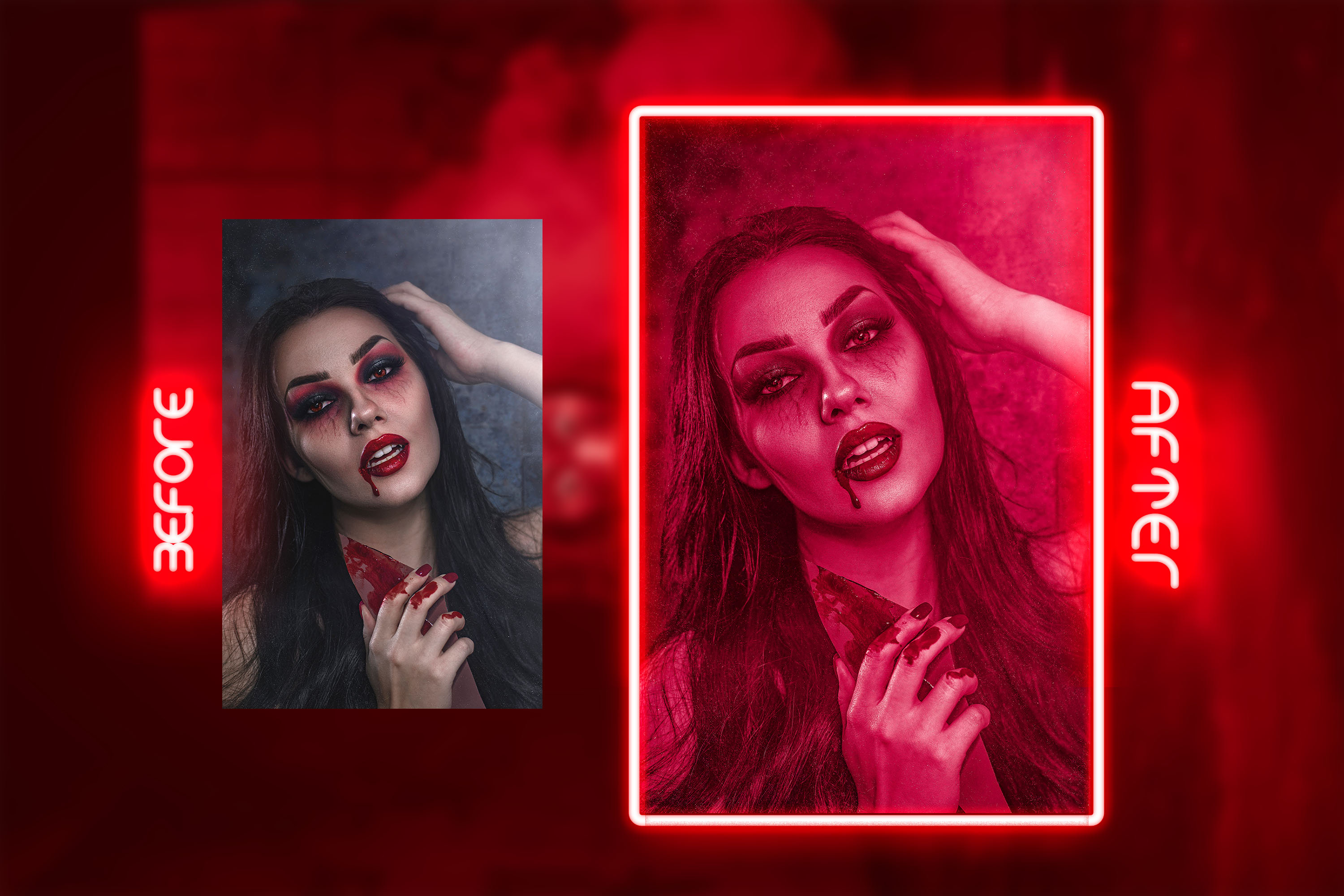 12 Photoshop Actions, Scary Light Ps Action, Spooky ACR Preset ...