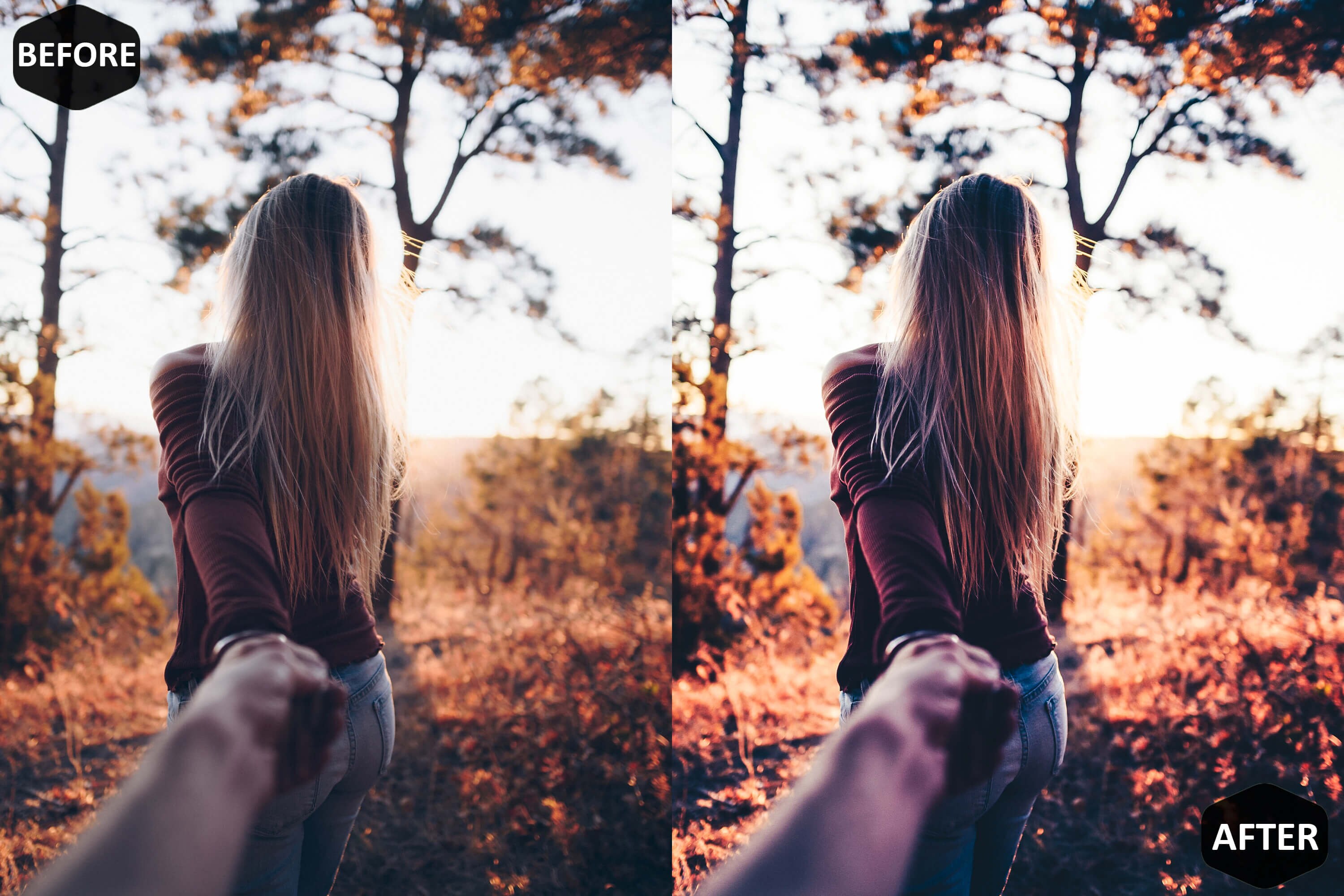 10 Photoshop Actions Golden Hour Ps Action Sunset ACR - Etsy