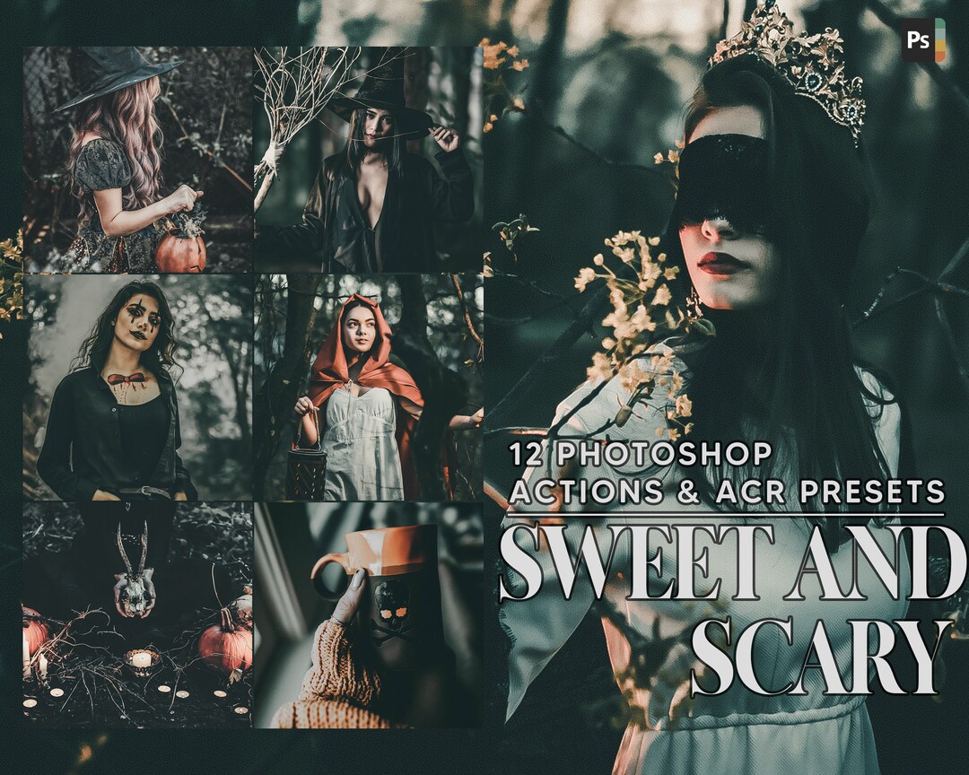 12 Photoshop Actions, Sweet and Scary Ps Action, Halloween ACR Preset ...
