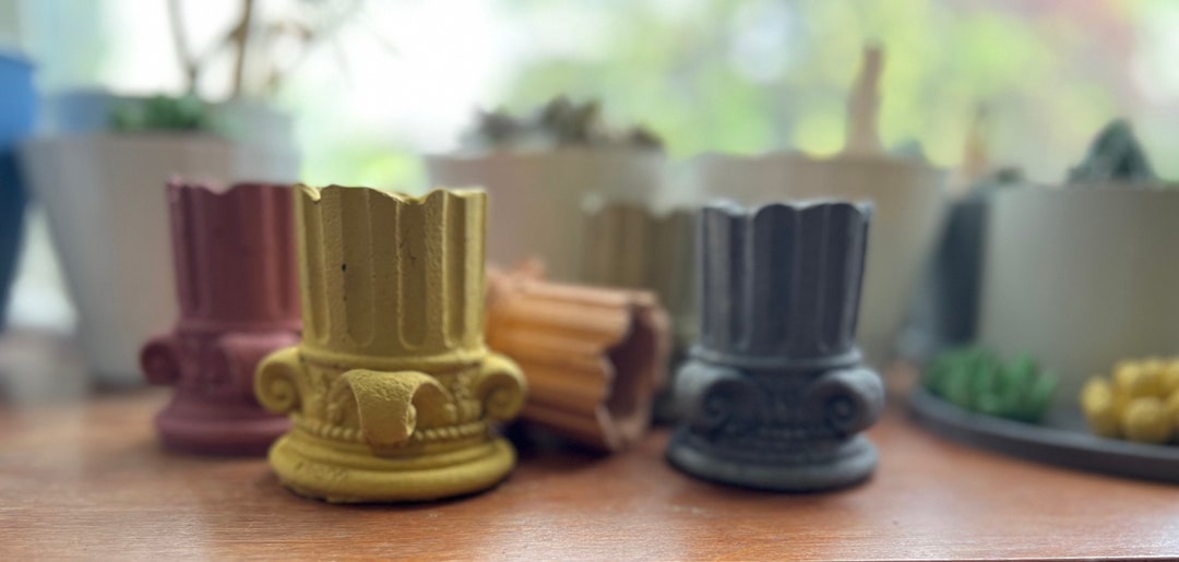 Roman Column Planter | Concrete Planter | Small Planter | Indoor ...