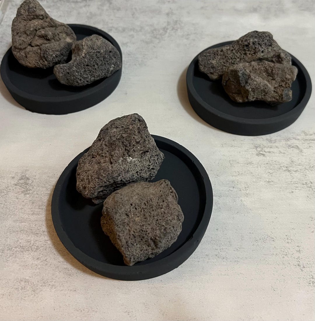 Lava Rock Essential Oil Diffuser Set: Cement Plate, Aromatherapy Gift ...