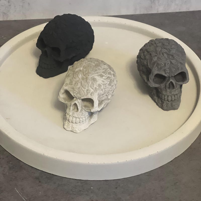 Concrete Skulls - Etsy
