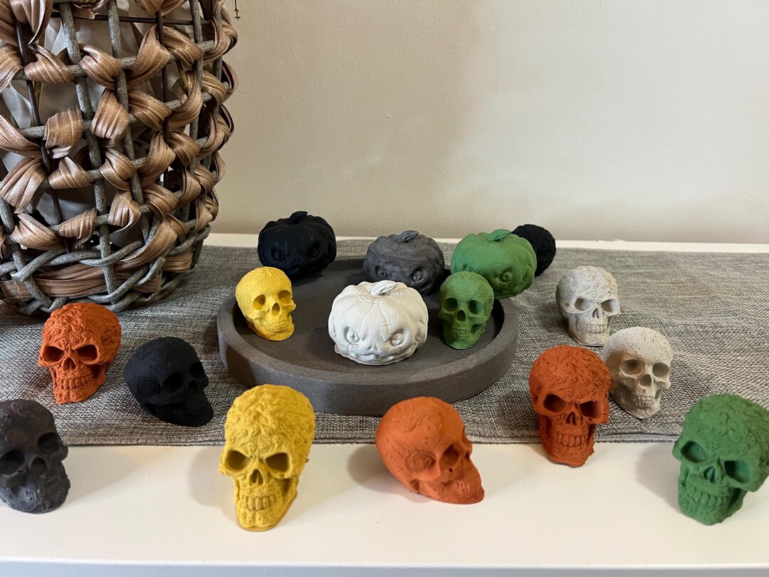 Cement Skulls | Skulls | Halloween Garden Decor | Halloween | Graveyard ...