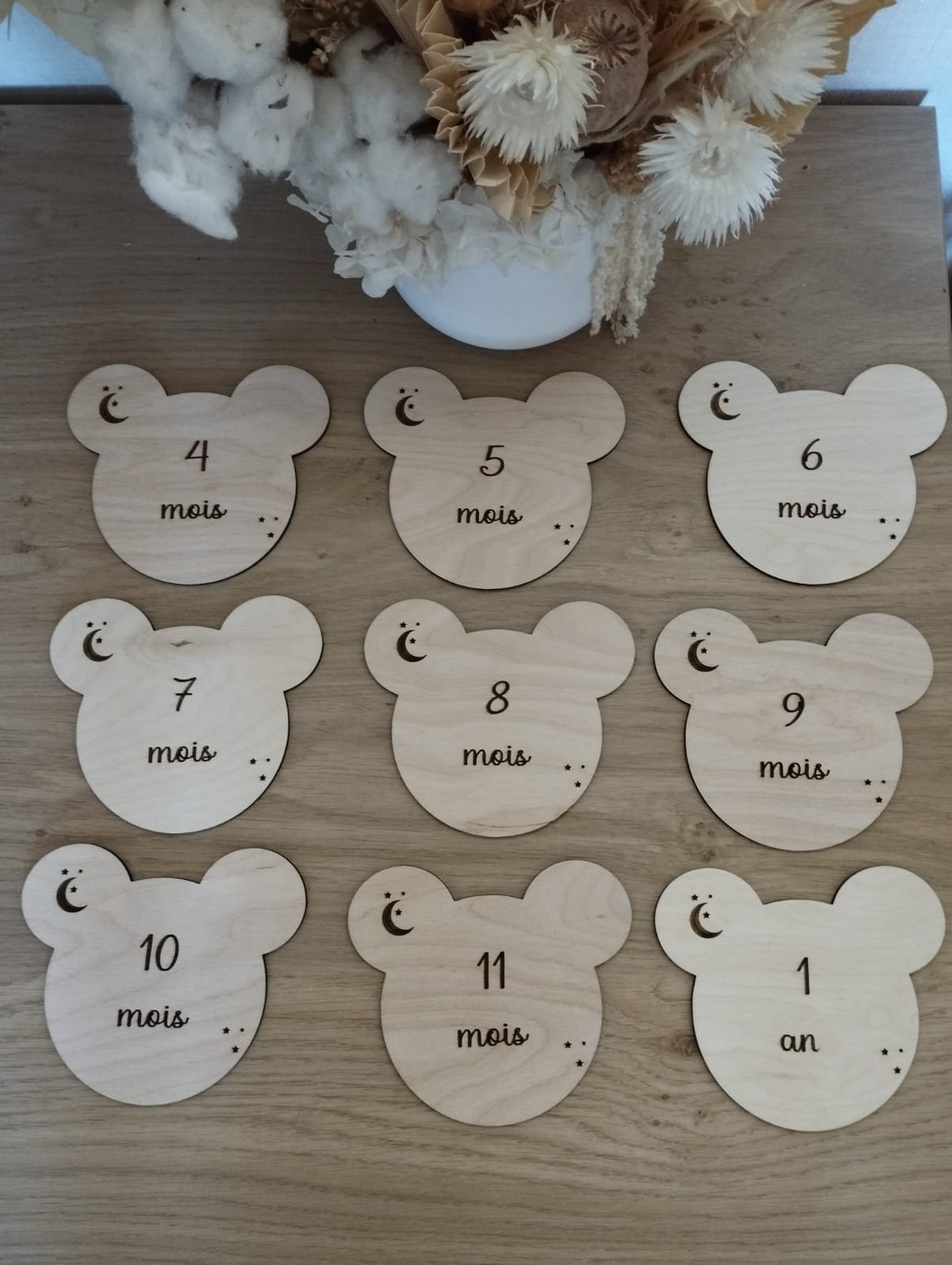 Personalized Wooden Birth Milestone Card - Etsy