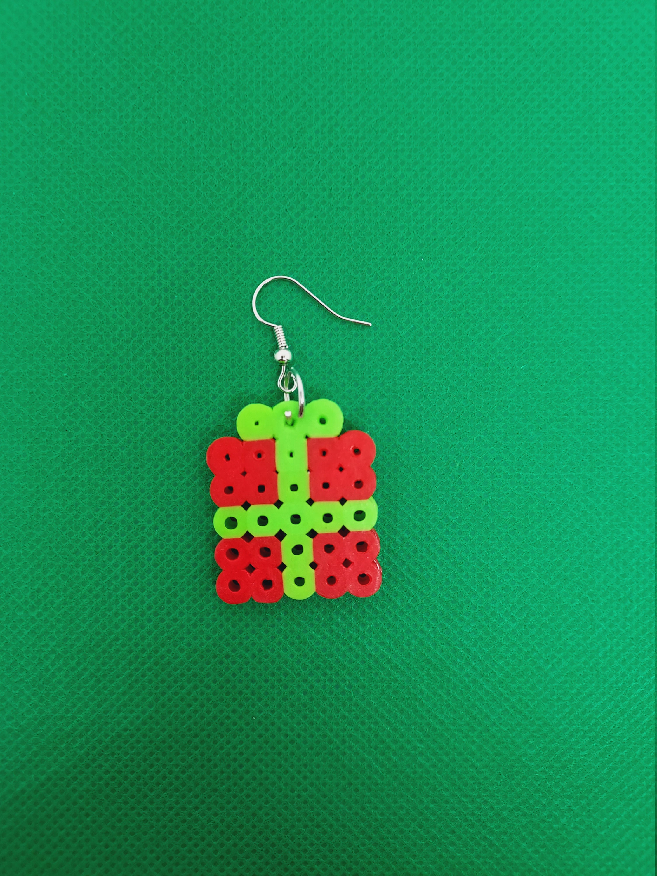 Christmas Present Perler Beads Dangle Earrings | Christmas Gift for Her ...