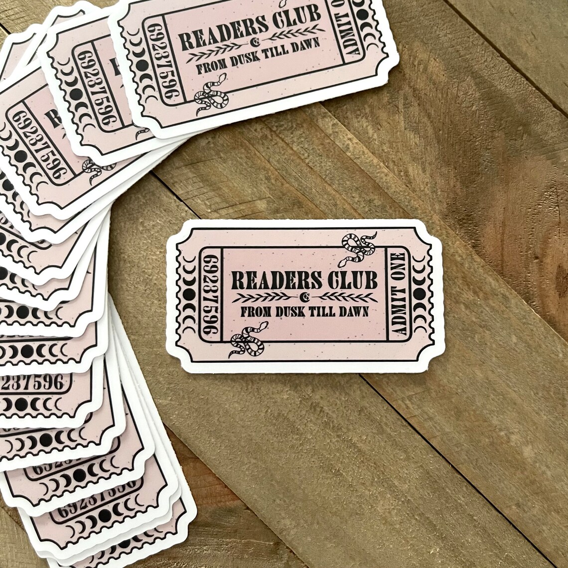 Readers Club Ticket Bookish Sticker Kindle Sticker Cute - Etsy