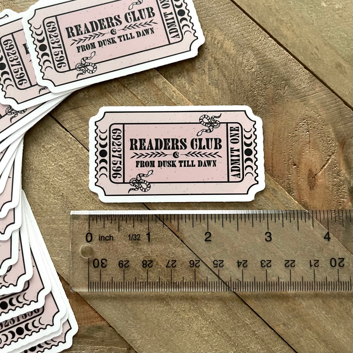 Readers Club Ticket Bookish Sticker Kindle Sticker Cute - Etsy