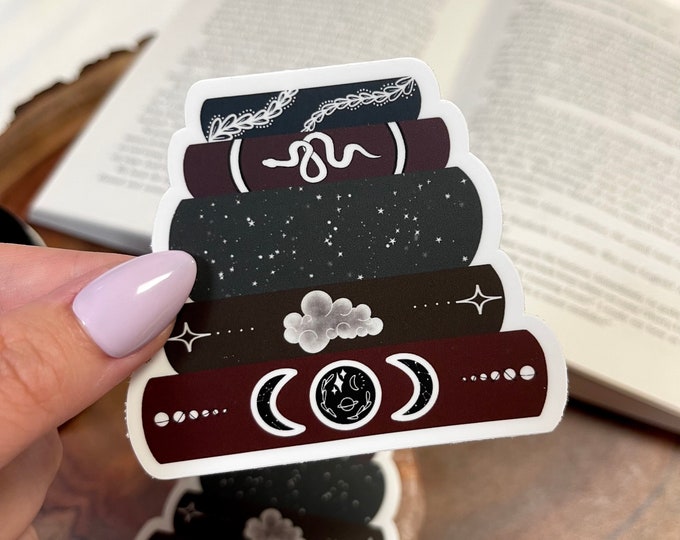 Magic Book Stack Sticker, Bookish Sticker, Kindle Sticker, Laptop ...