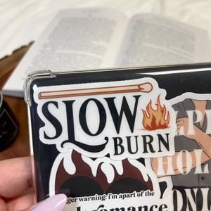 Slow Burn Bookish Reader Sticker, Waterproof Laptop and Kindle Case ...
