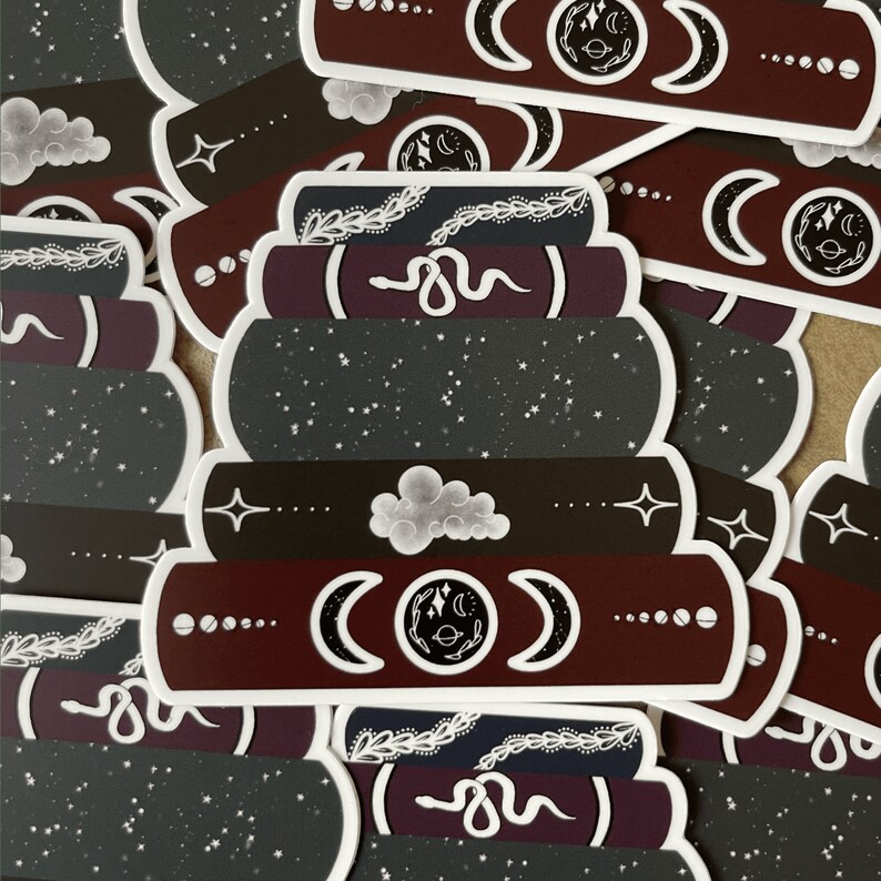 Magic Book Stack Sticker Bookish Sticker Waterproof Vinyl - Etsy